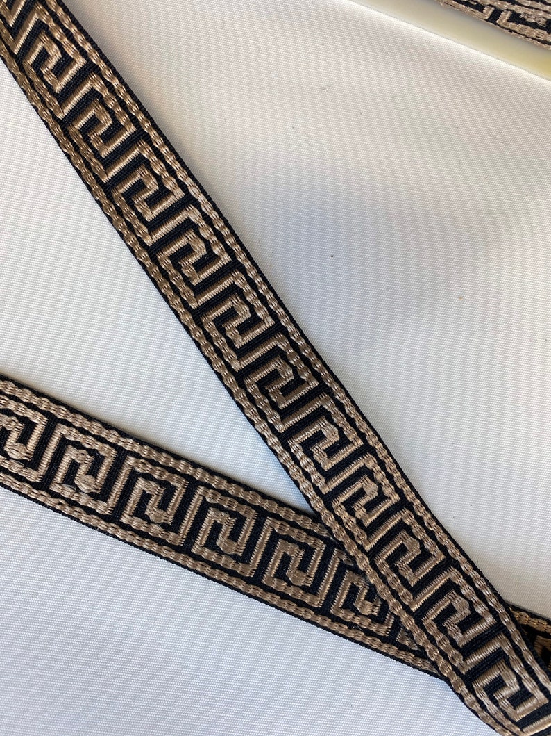 Greek Key Tape Trim Rose Gold on Black Accent Pillows - Etsy