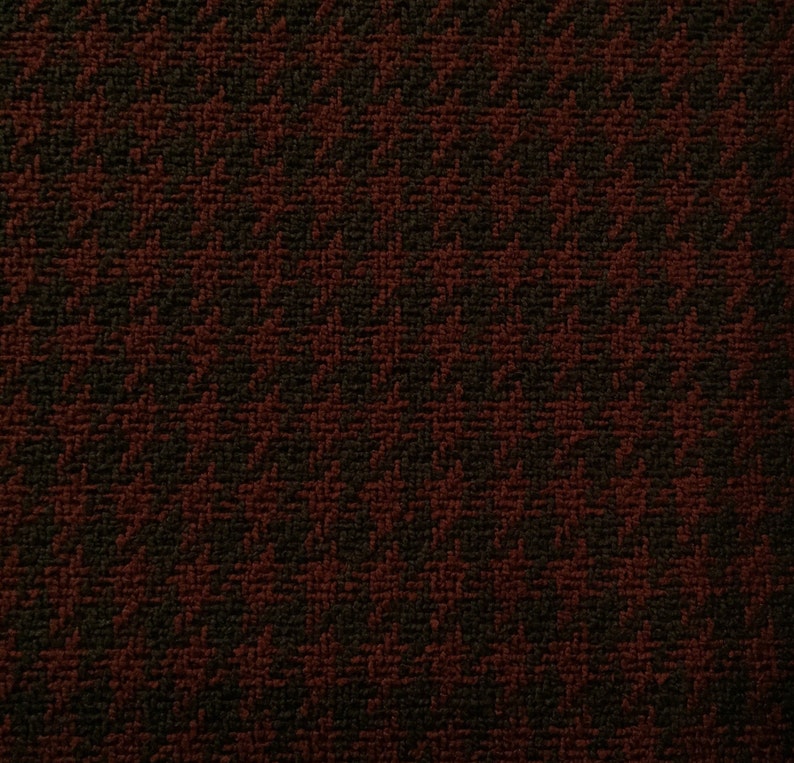 Dark Red and Brown Houndstooth Fabric Upholstery Fabric by - Etsy