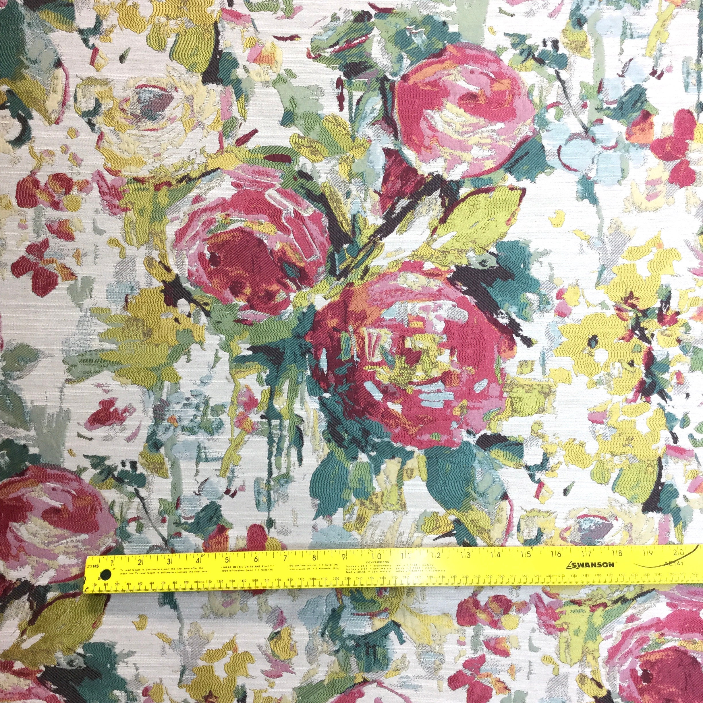Large Scale Floral Fabric Multicolor Watercolor Floral | Etsy