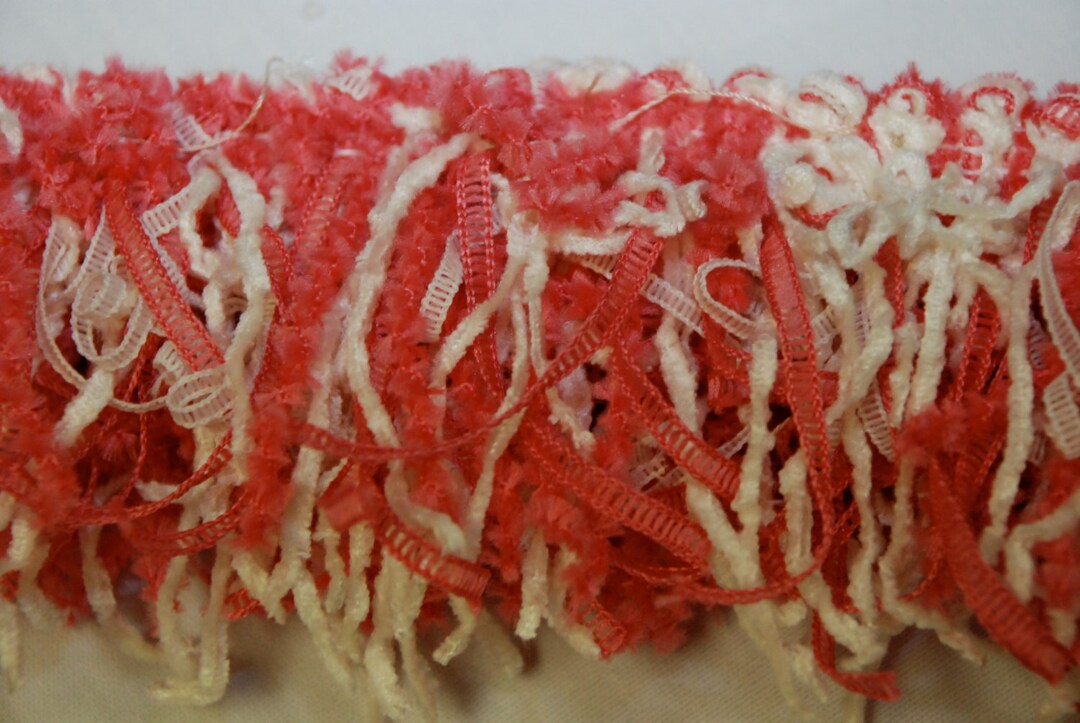 Pink and White Textured Fringe - Custom Fringe - Pillow Fringe - Home ...