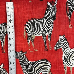 Africana Red - Zebra - Animal - Safari - Upholstery Fabric - Drapery ...