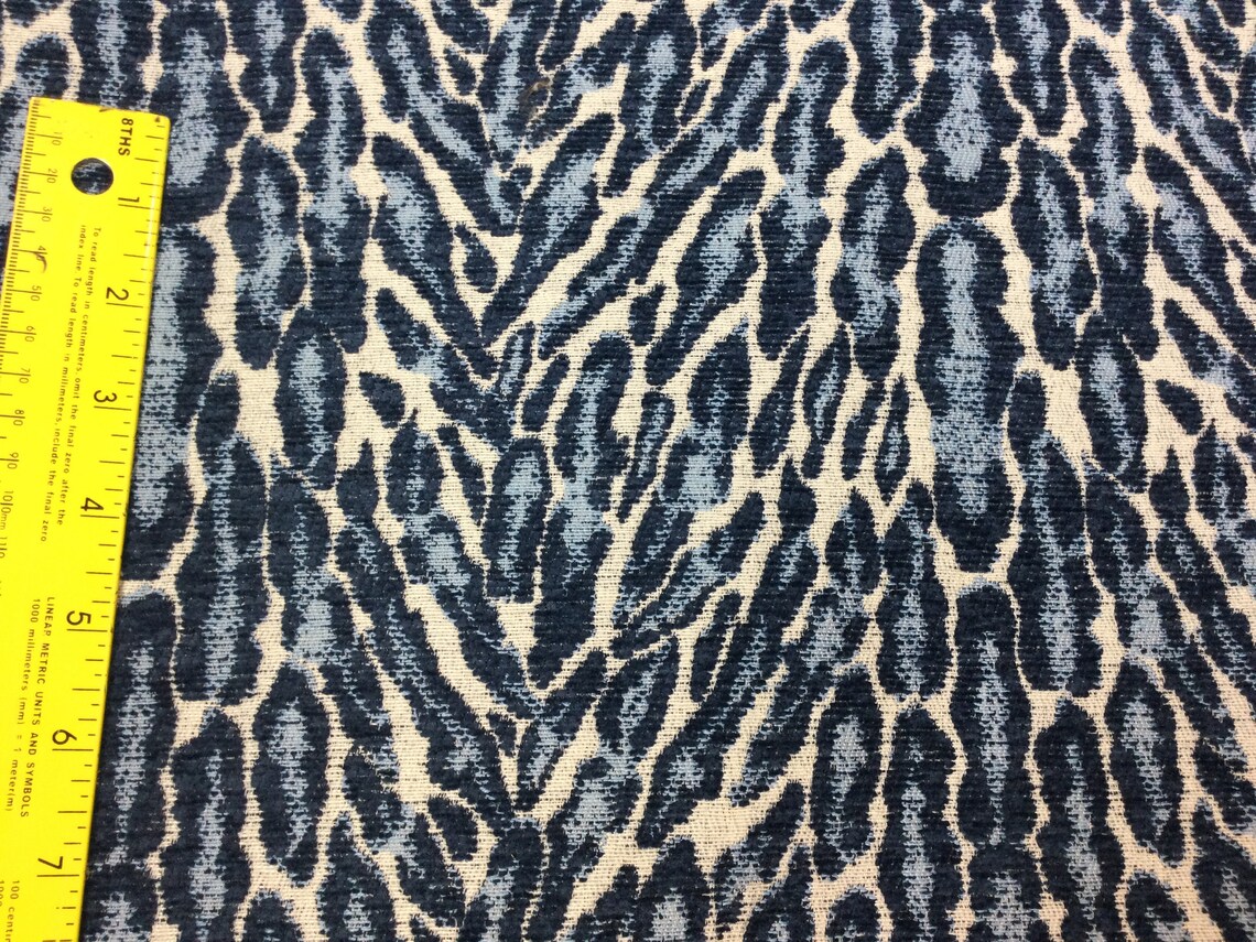 Saber Indigo - Animal Print - Wild Cat Print - Deep Navy - Light Aqua ...