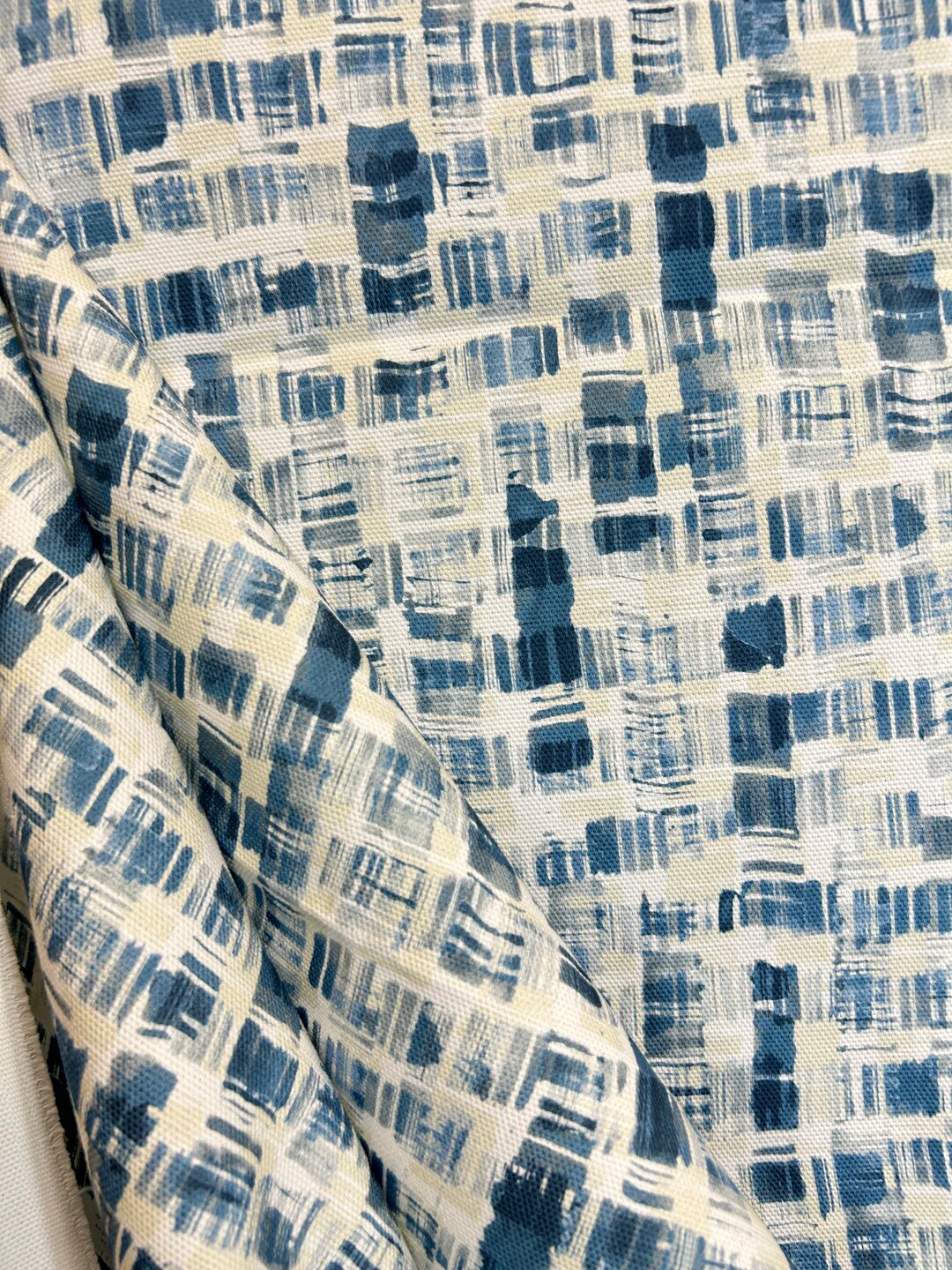 Mott Harbor - Blue and White - Fabric by the Yard - Drapery Fabric - Etsy
