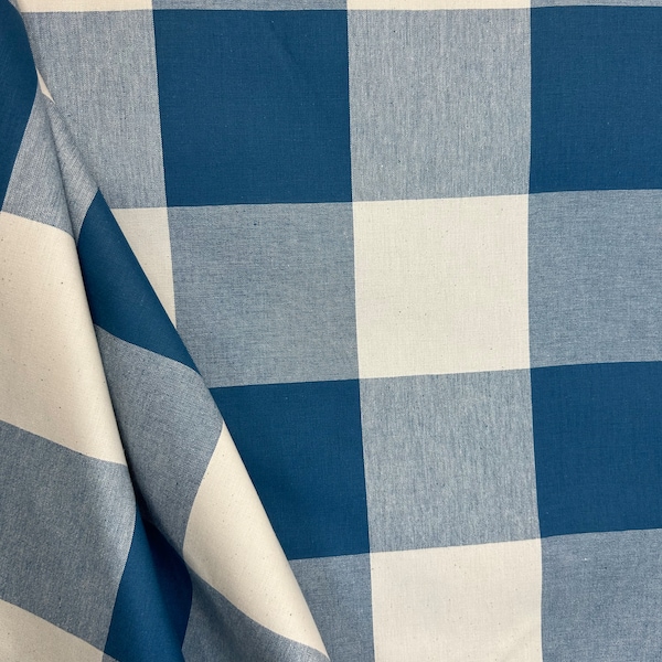 Blue Buffalo Plaid Fabric - Etsy