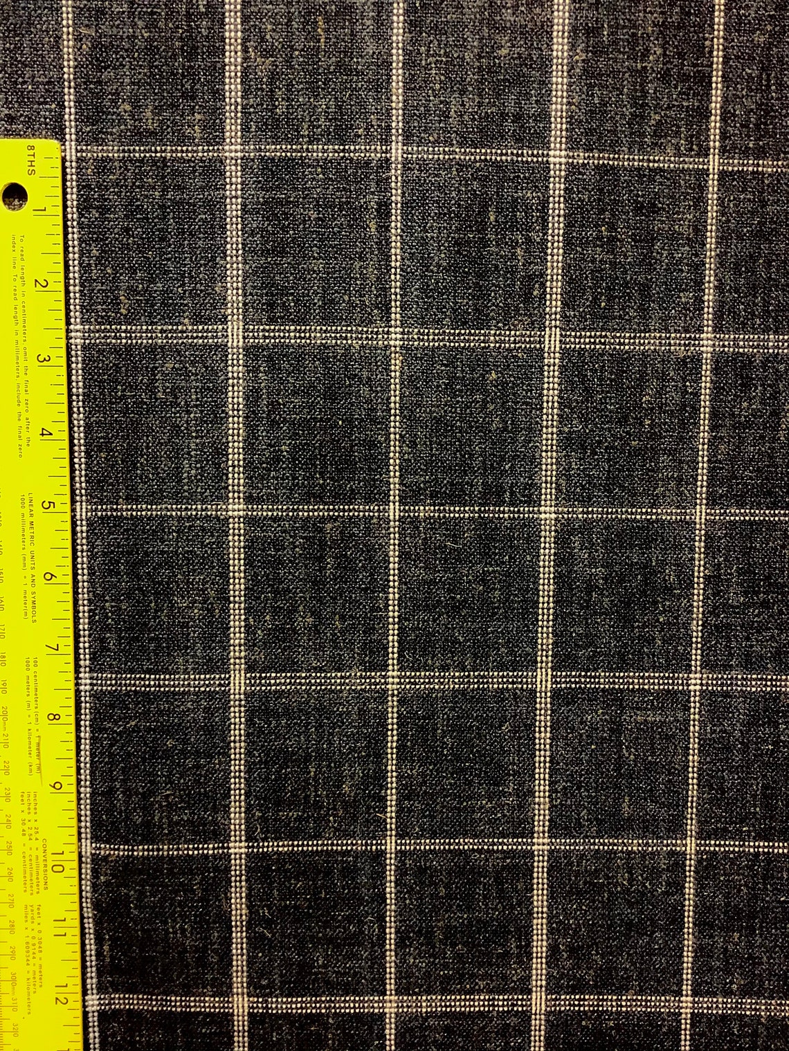 Check the Box Indigo Upholstery Fabric | Etsy