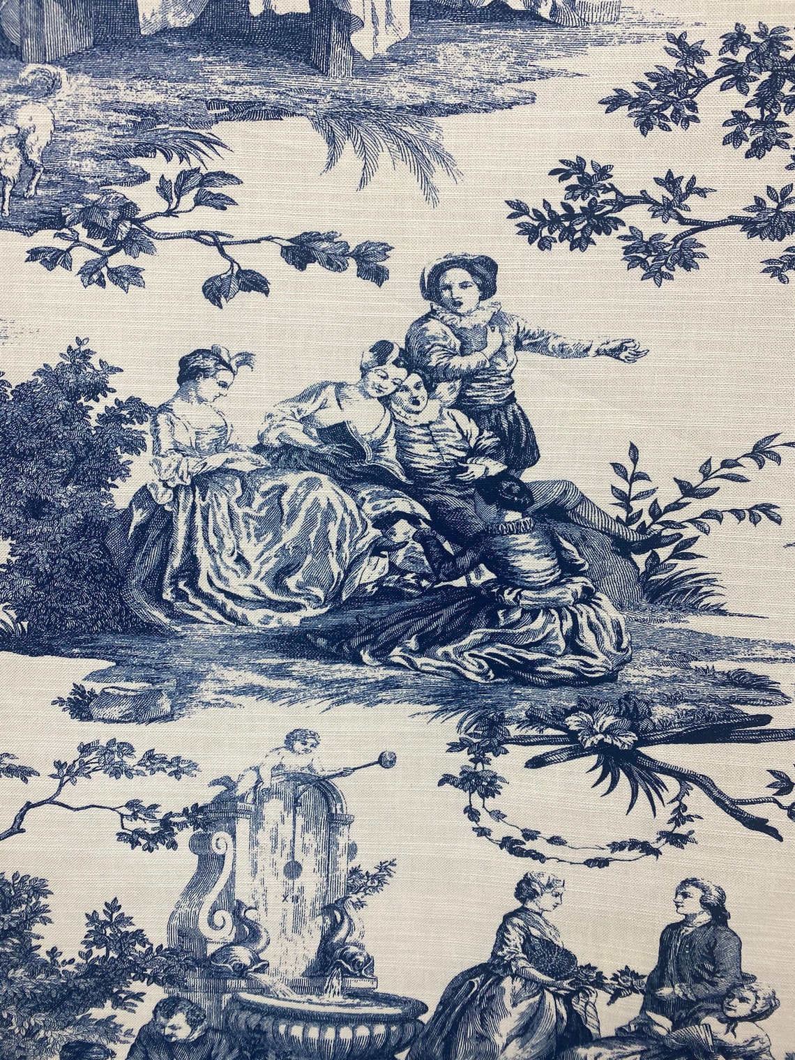 Idyllic Days Blue and White Toile Vintage Fabric Classic - Etsy