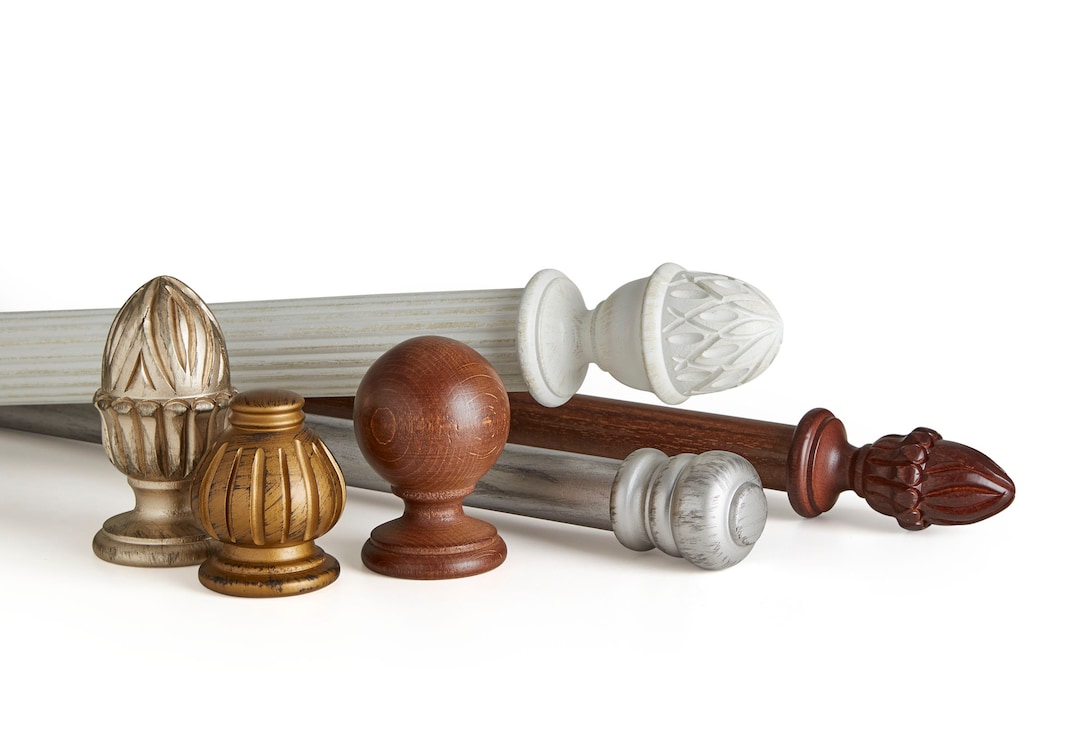 8 Foot Wood Reeded Pole Set - 2 Inch 8 Foot Reeded Pole- Set of Two ...