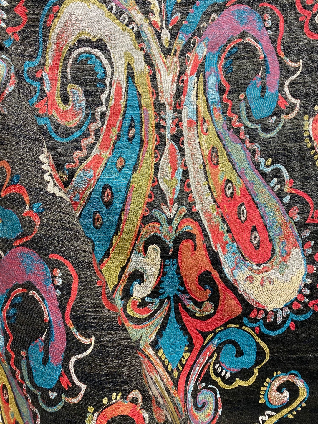 Mardi Gras Paisley - Multicolor Paisley - Red, Yellow, Blue, Purple and ...