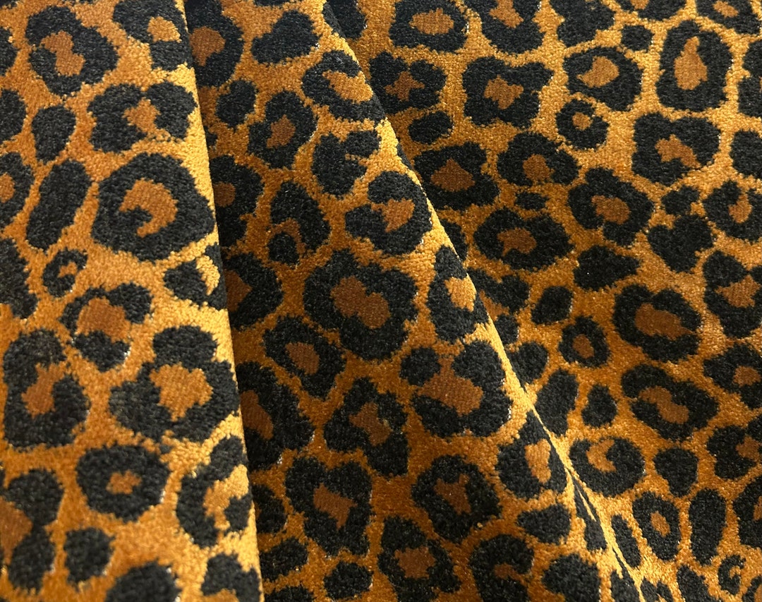 Zavir Natural Upholstery Fabric - soft - animal print - gold and black ...