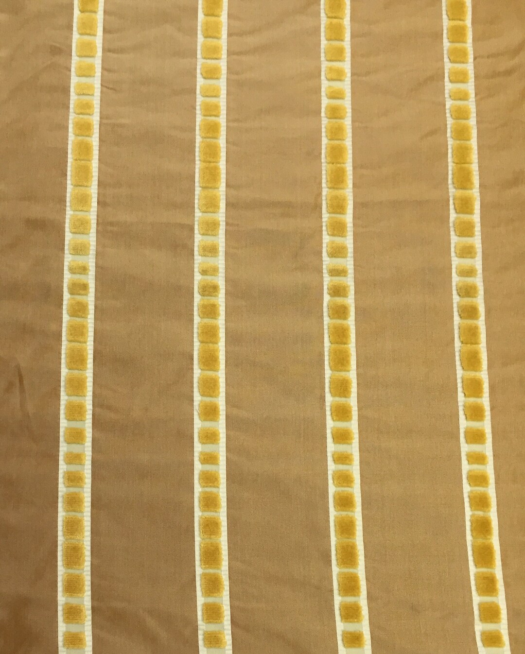 Mustard Yellow - Velvety Stripe - Drapery Panels - Custom Decorative ...