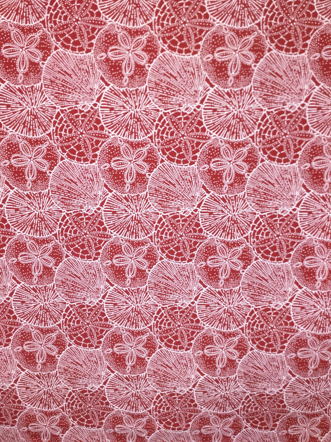 Red Sand Dollar and Seashell - Beach Decor - Coastal - Upholstery ...