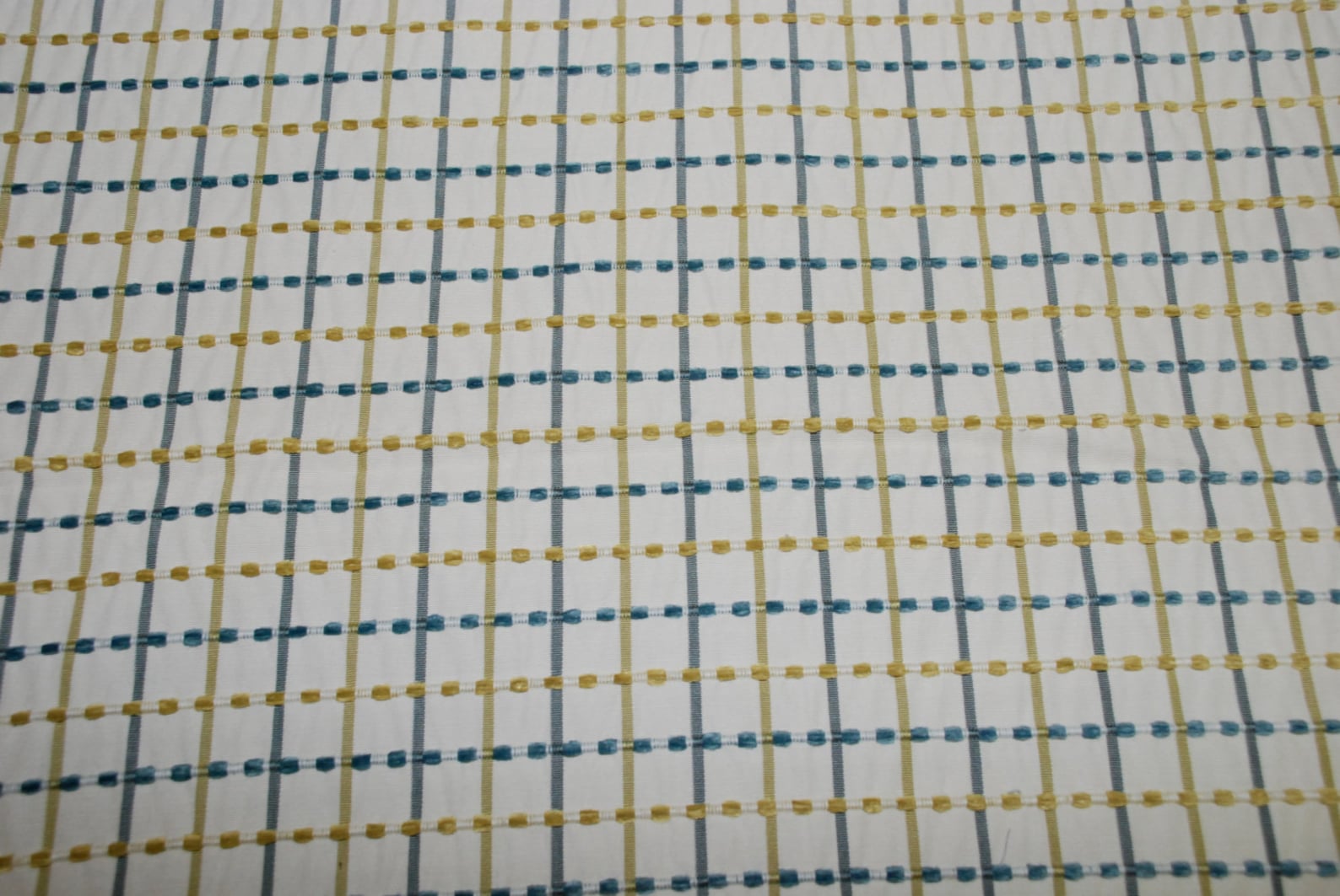Teal and Yellow Dotted Plaid Upholstery Fabric Upholstery - Etsy