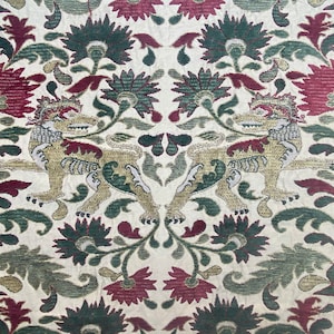 Royal Lions - Upholstery Fabric - Royal Crest Fabric - Lion Print ...