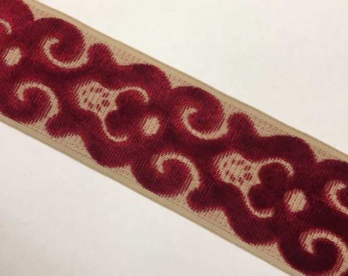 Soft Red Tape Trim - Velvet Tape Trim - Edging for Drapery Panels ...