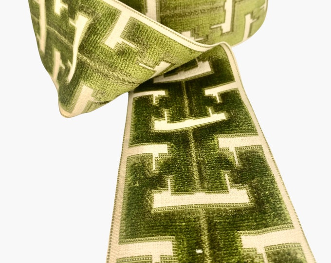 Green Velvet Geometric Tape Trim Drapery Edging Pillow Edging Home ...