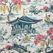 Teahouse Slate Chinoiserie - Teal and Gray - Asian Fabric - Drapery ...