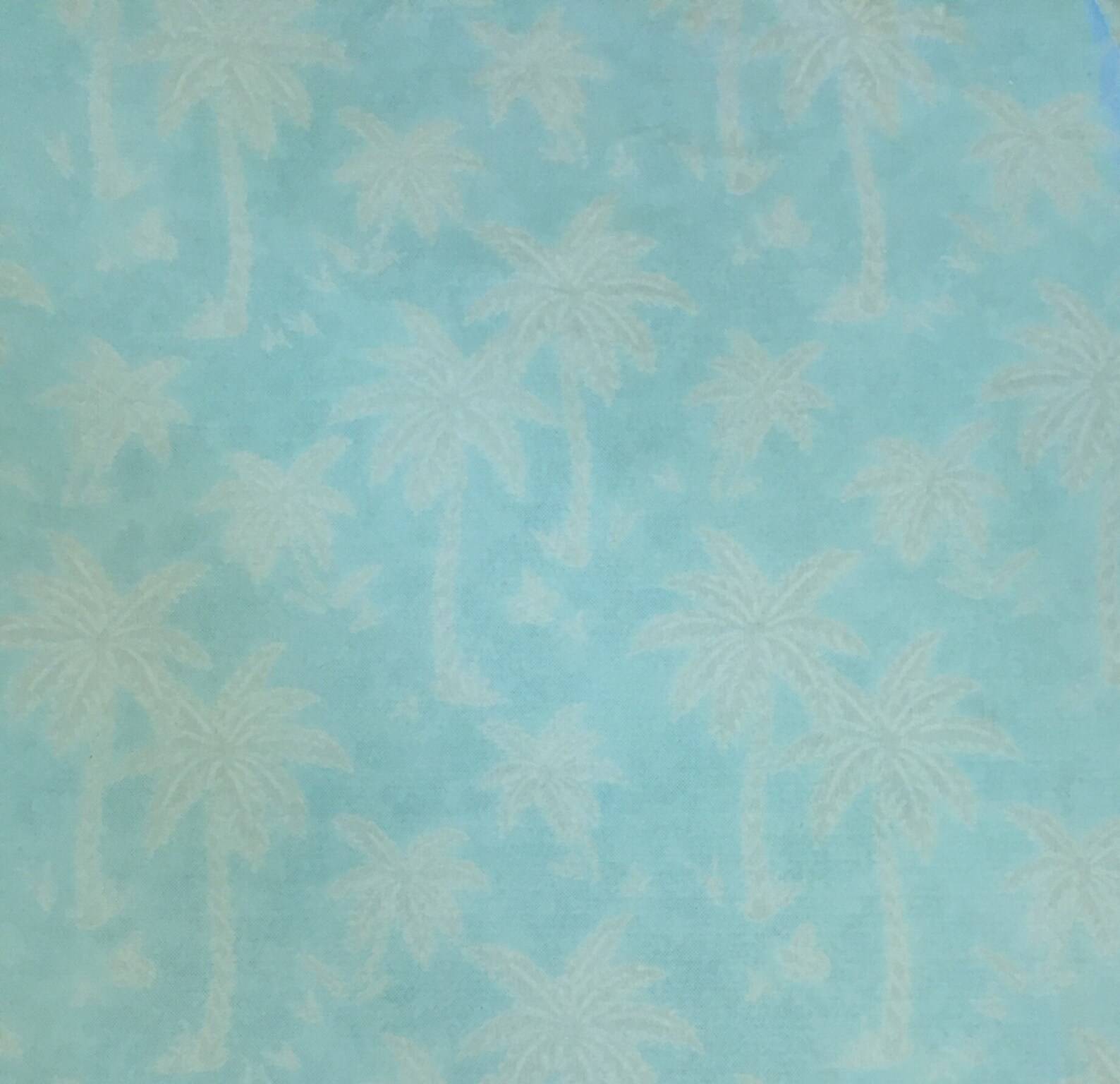 Outdoor Caribbean Blue Palm Tree Upholstery Fabric by the | Etsy