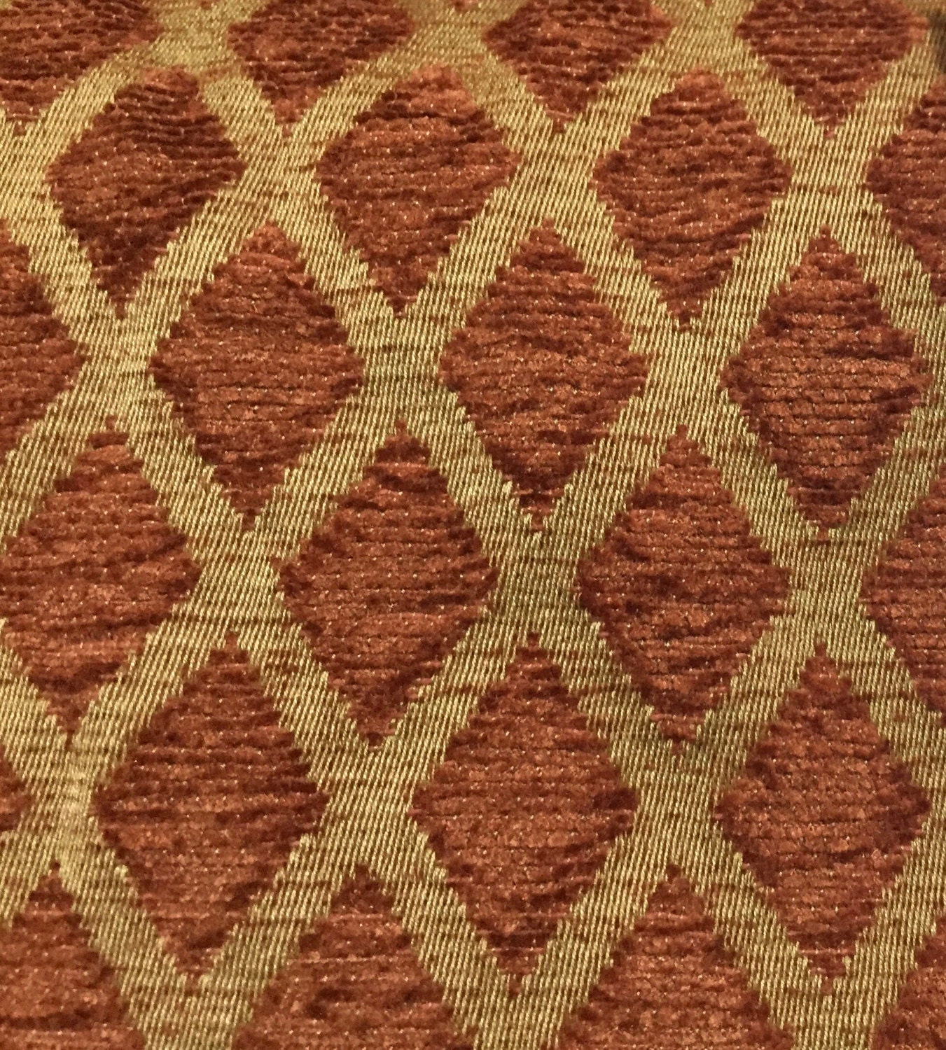 Orange Soft Textured Diamond Upholstery Fabric by the Yard | Etsy