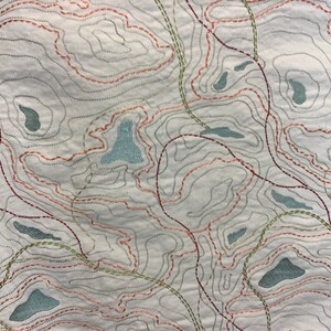 Cartography Flora - Novelty Fabric - Cotton Fabric - Embroidered Design ...