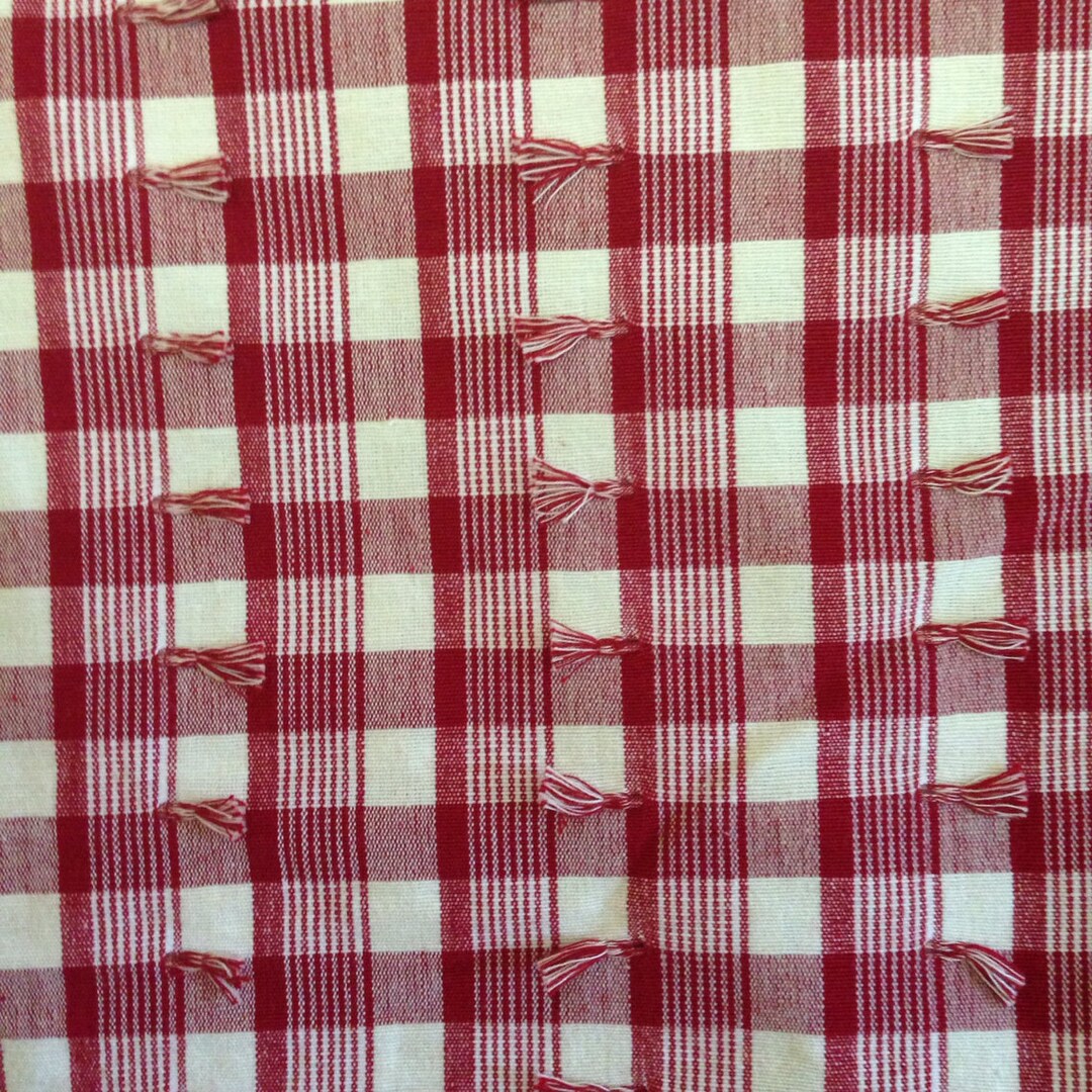 Red and White Eyelash Plaid Fabric SALE Upholstery Fabric - Etsy