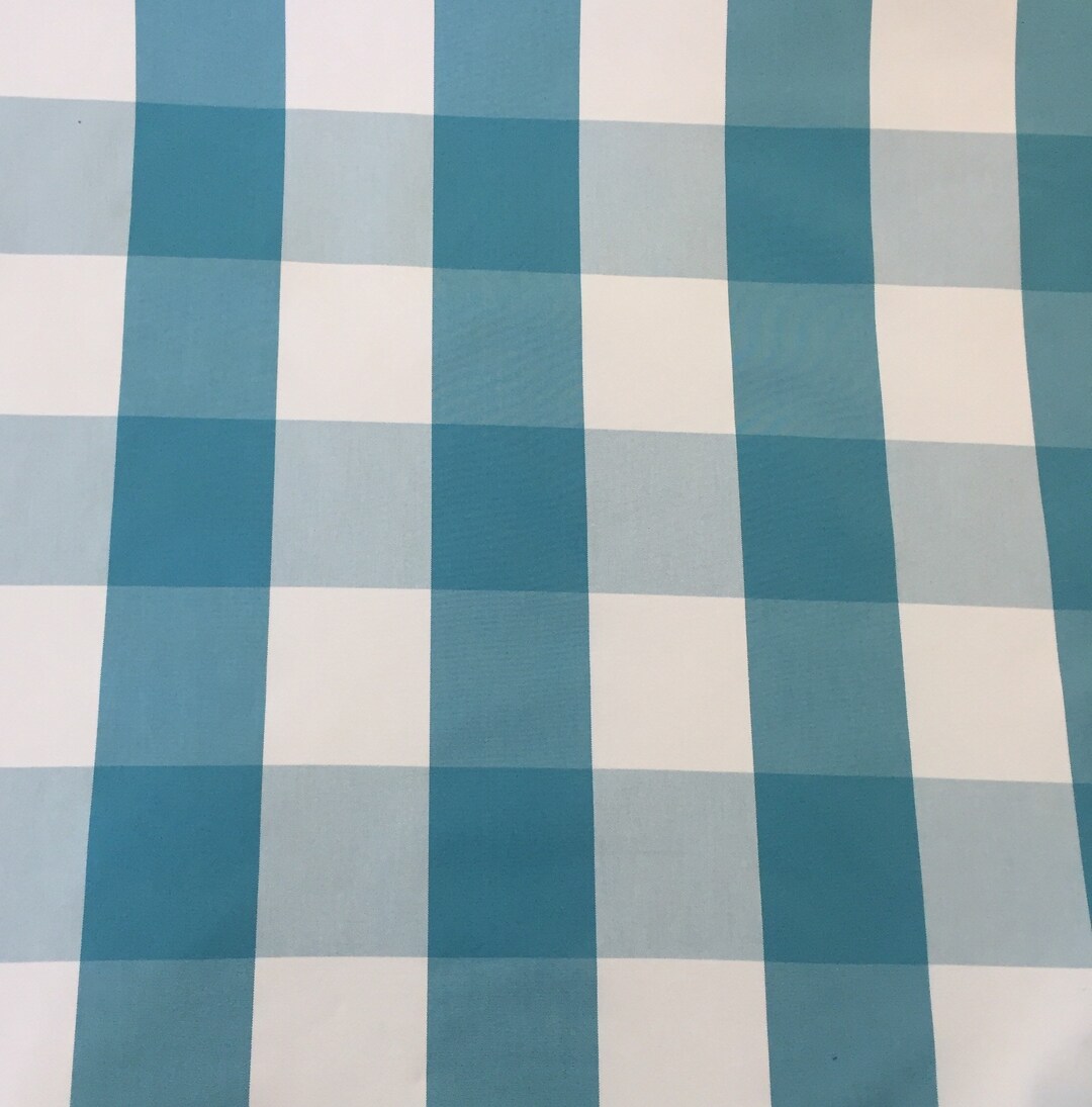 Teal and White - Buffalo Check - Home Decor Fabric - Check Draperies ...