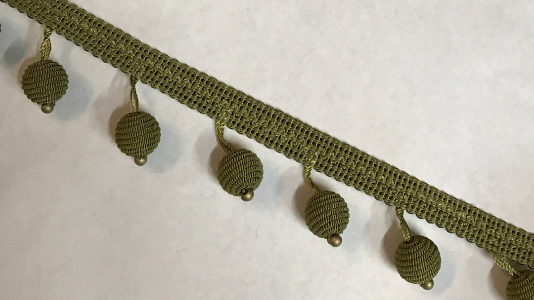 Grass Green - Beaded Ball Fringe - Trim by the Yard - Custom Cut ...