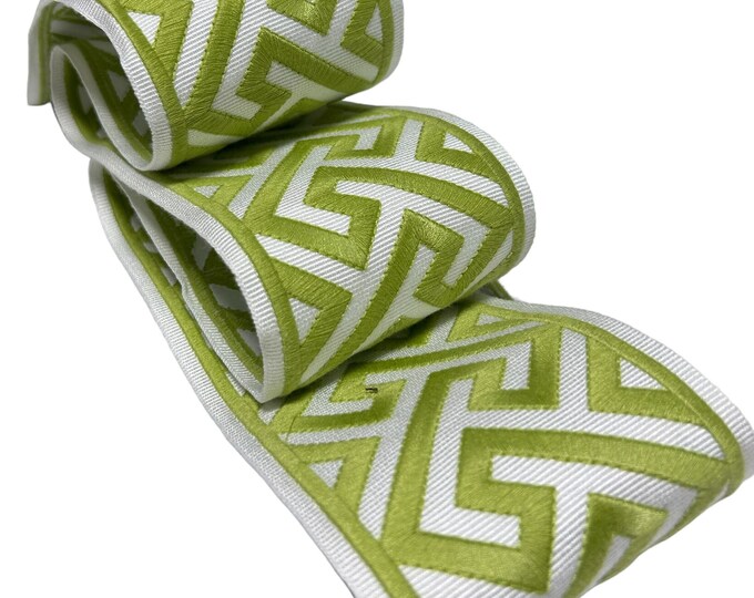 Lime Greek Key Tape Trim - Wide Trim - Home Decor Trim - Curtain Braid ...