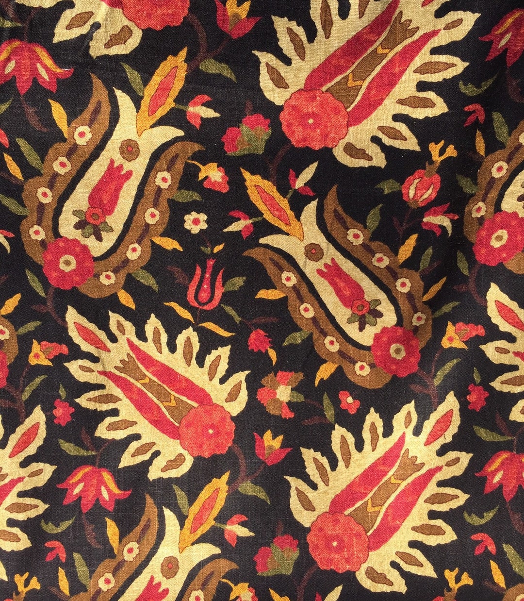 Black Background-tribal - Drapery Fabric - Upholstery Fabric by the ...