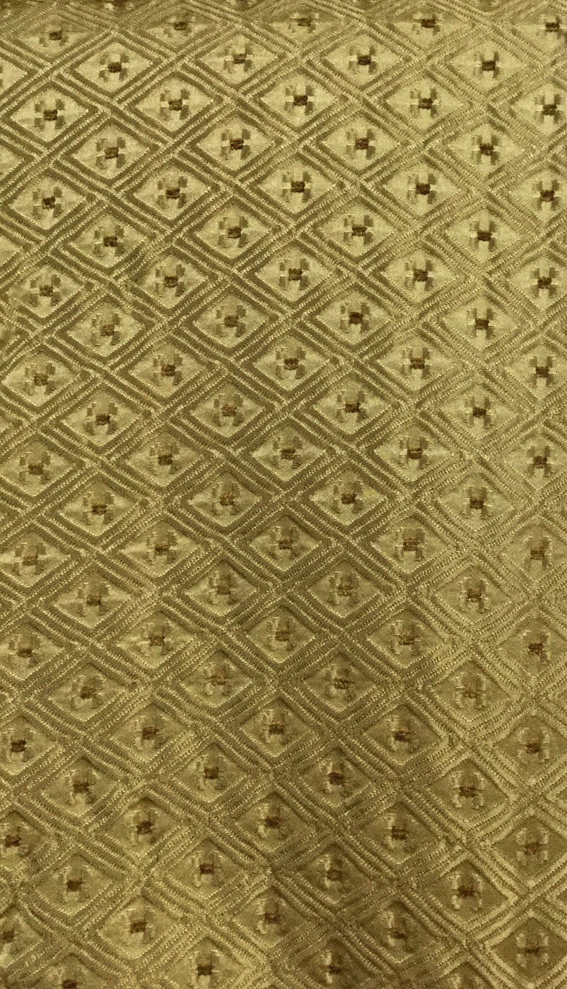 Gold Diamond Texture Upholstery Fabric by the Yard Custom - Etsy