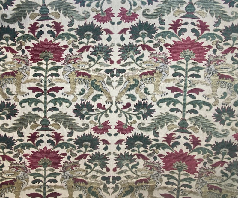 Royal Lions Upholstery Fabric Royal Crest Fabric Lion - Etsy