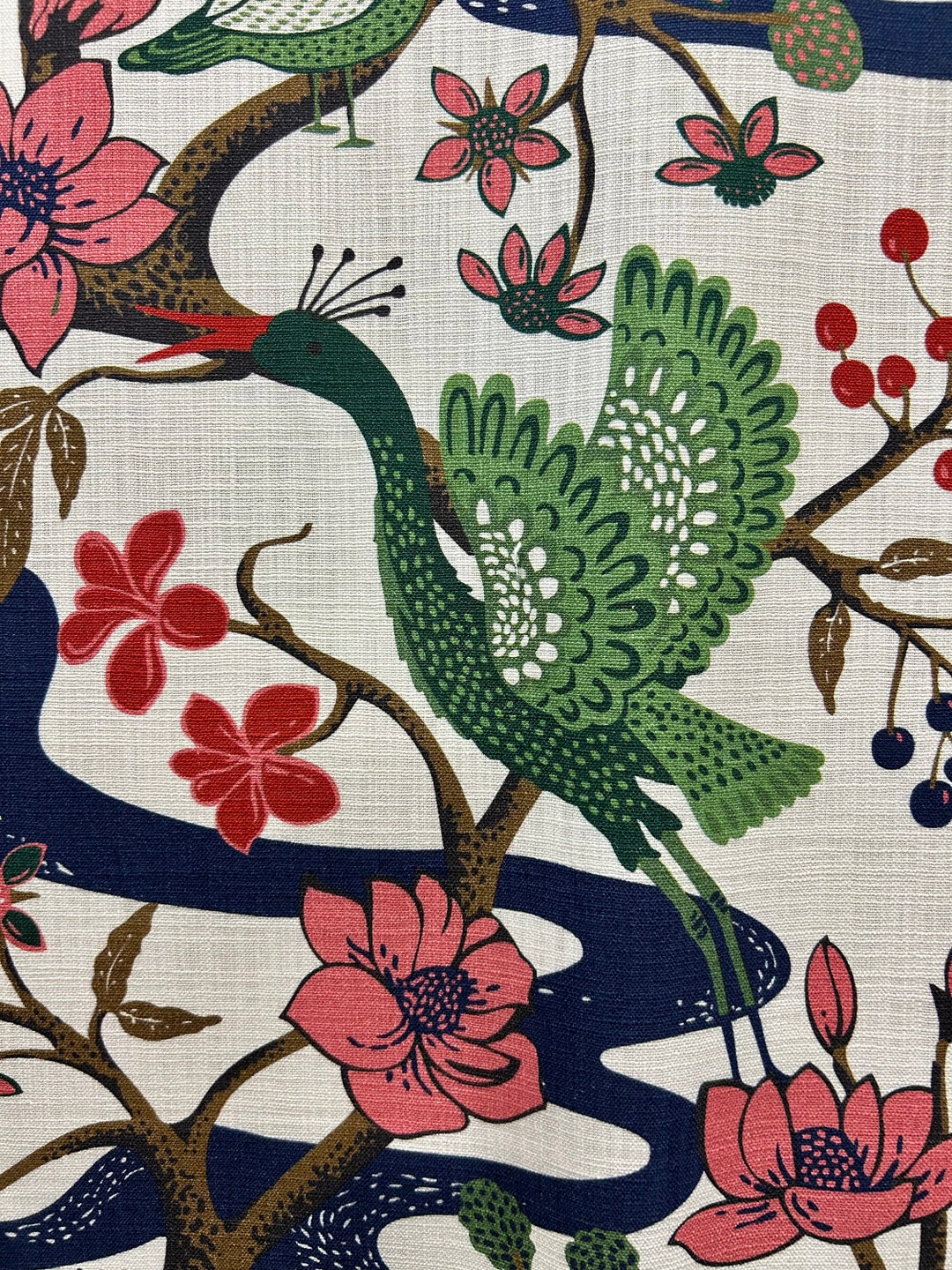 Tisbury Jewel Floral Bird Drapery Fabric Fabric by the Yard - Etsy