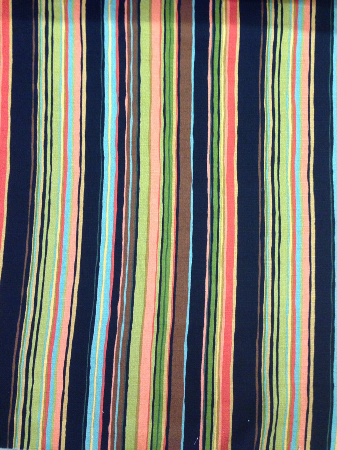 Vibrant Multicolored Stripe Fabric Upholstery Fabric by the - Etsy