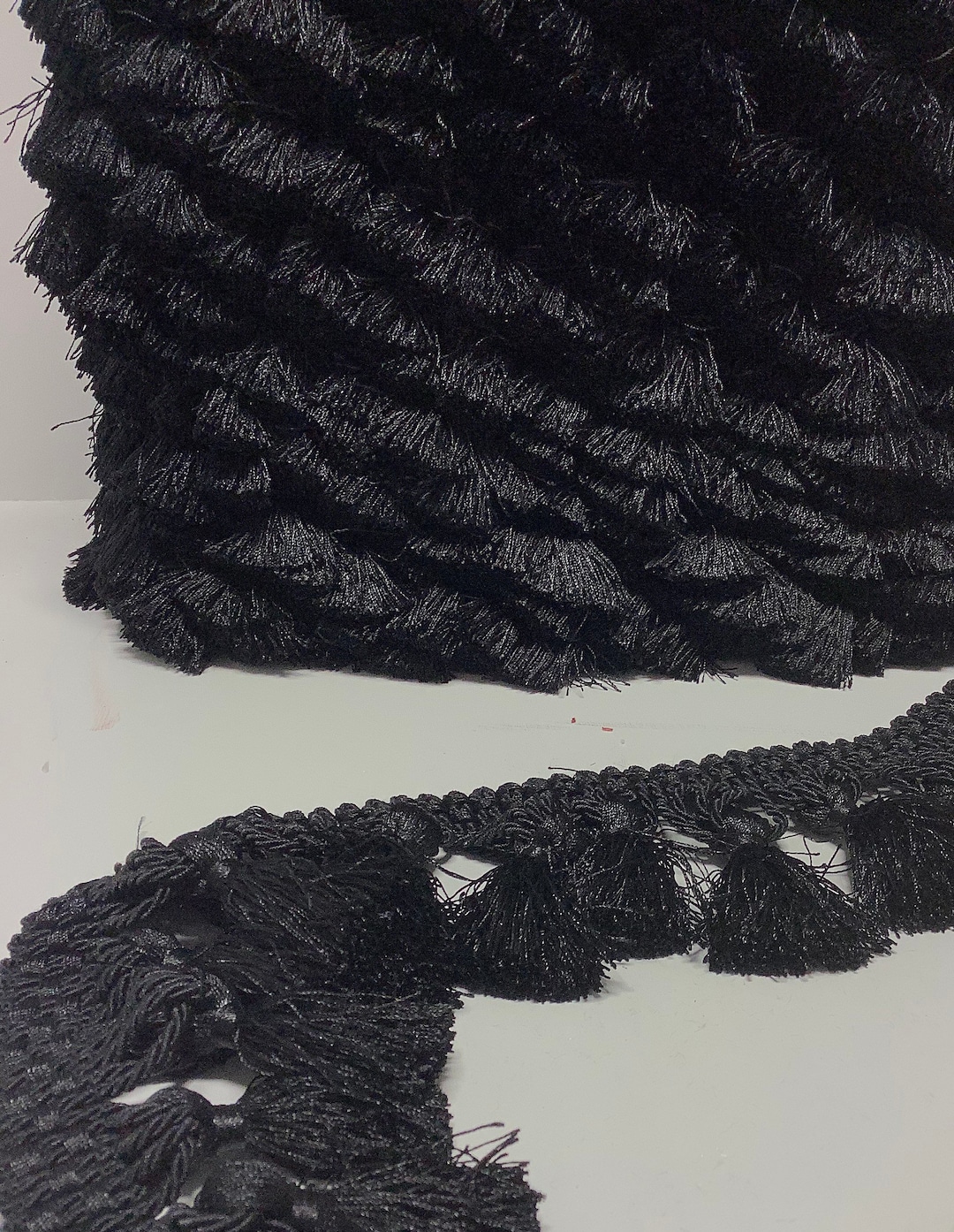 Jet Black Tassel Fringe - Trim by the Yard - Custom Cut Yardage ...