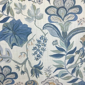 Utopia Blue - Floral - Shades of Blue - Large Floral - Drapery Fabric ...