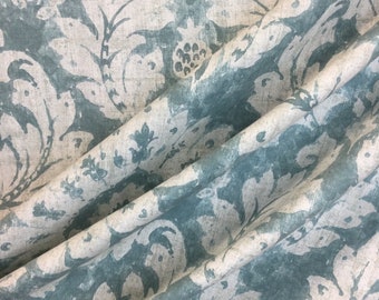 Blue Damask Fabric | Etsy