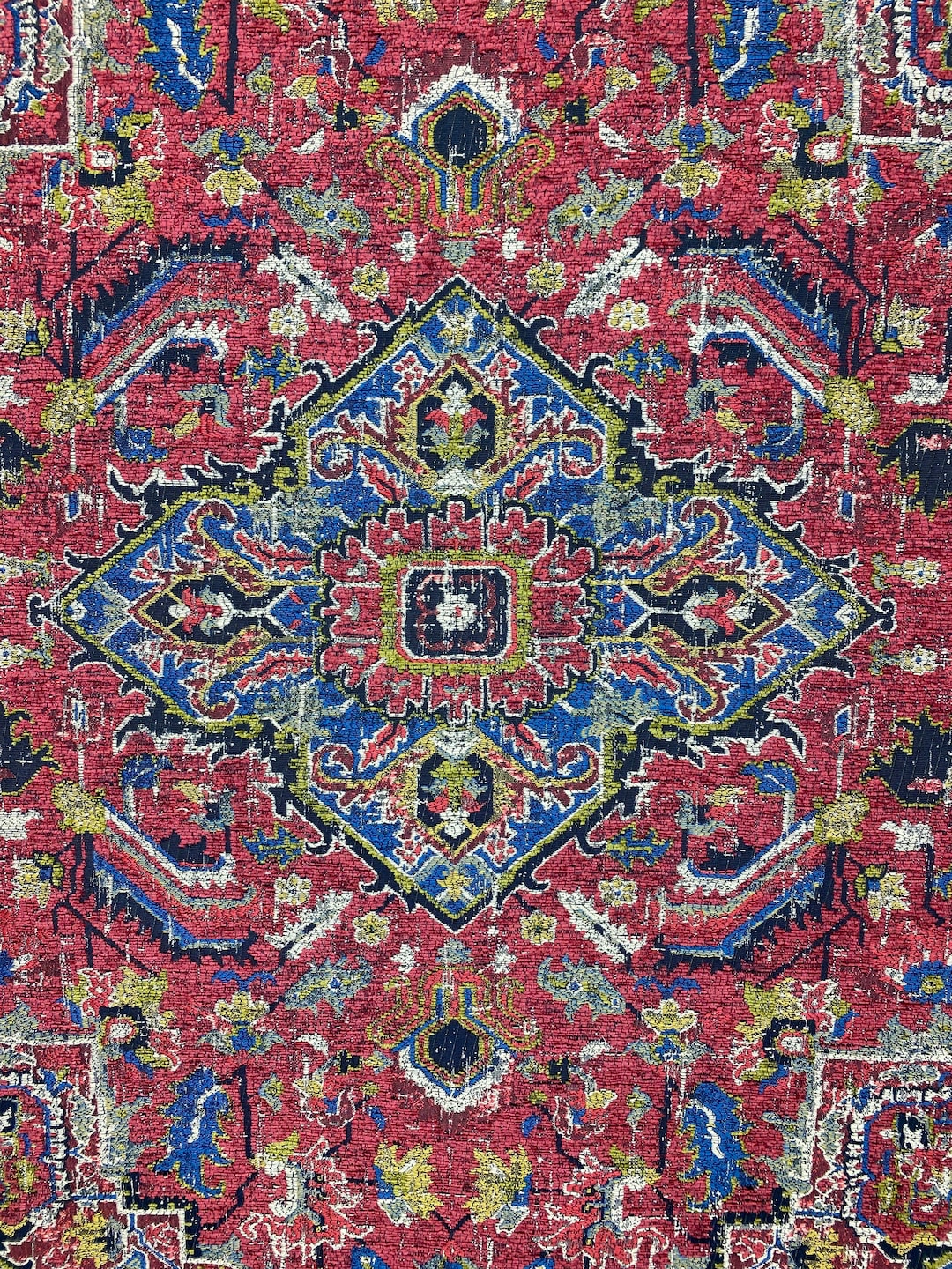 Kings Medallion - Royal Medallion Upholstery Fabric - Red and Blue ...