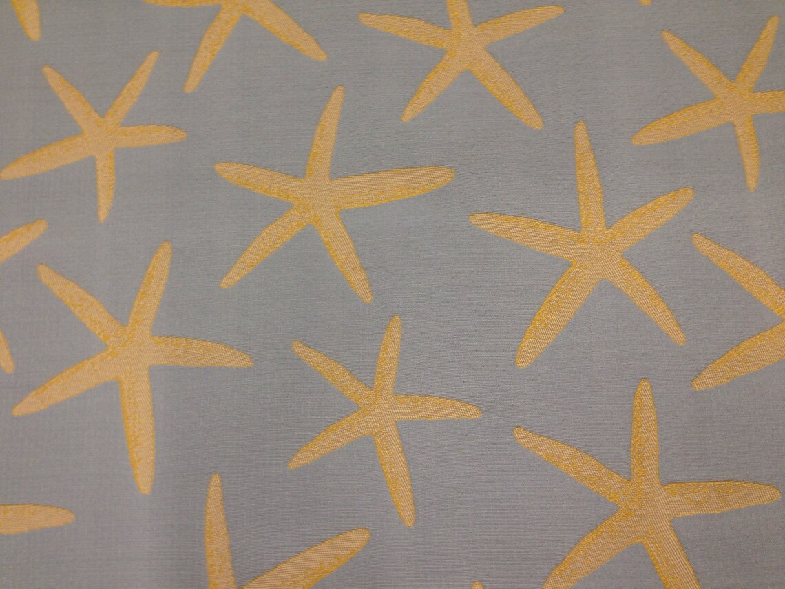 Blue Sea Starfish Upholstery Fabric Woven Beach Decor | Etsy