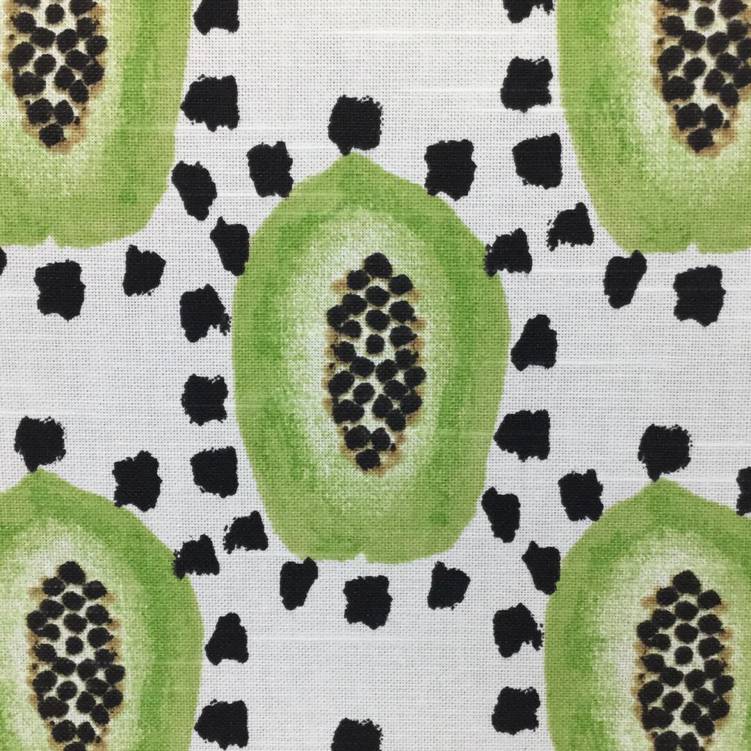 Pretty Papaya - Fruit - Green - Drapery - Fabric by the Yard - Custom ...