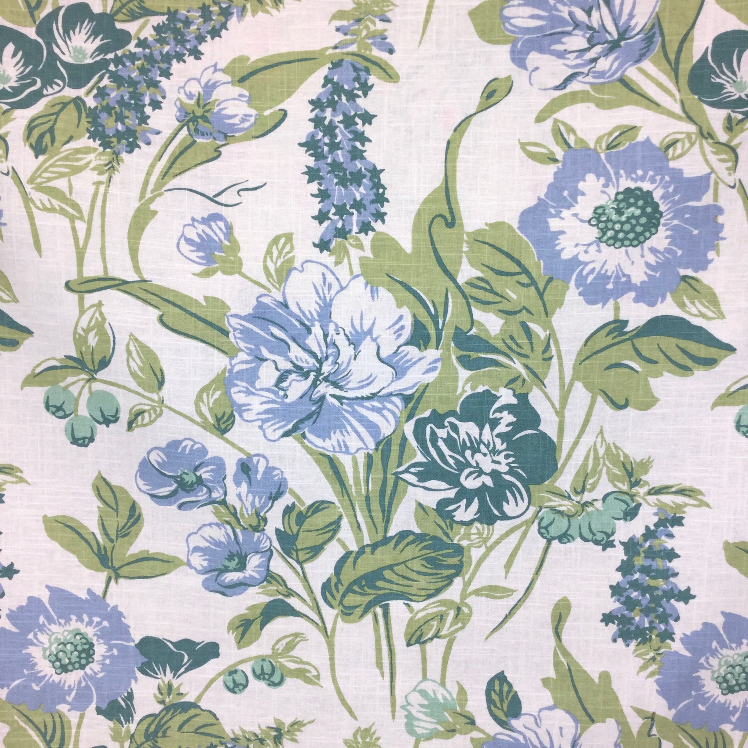Becca Bluebell - Blue - Floral - Fabric by the Yard - Floral Drapery ...
