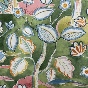 Freya Garden - Floral - Dark Green - Lime Green - Upholstery Fabric ...