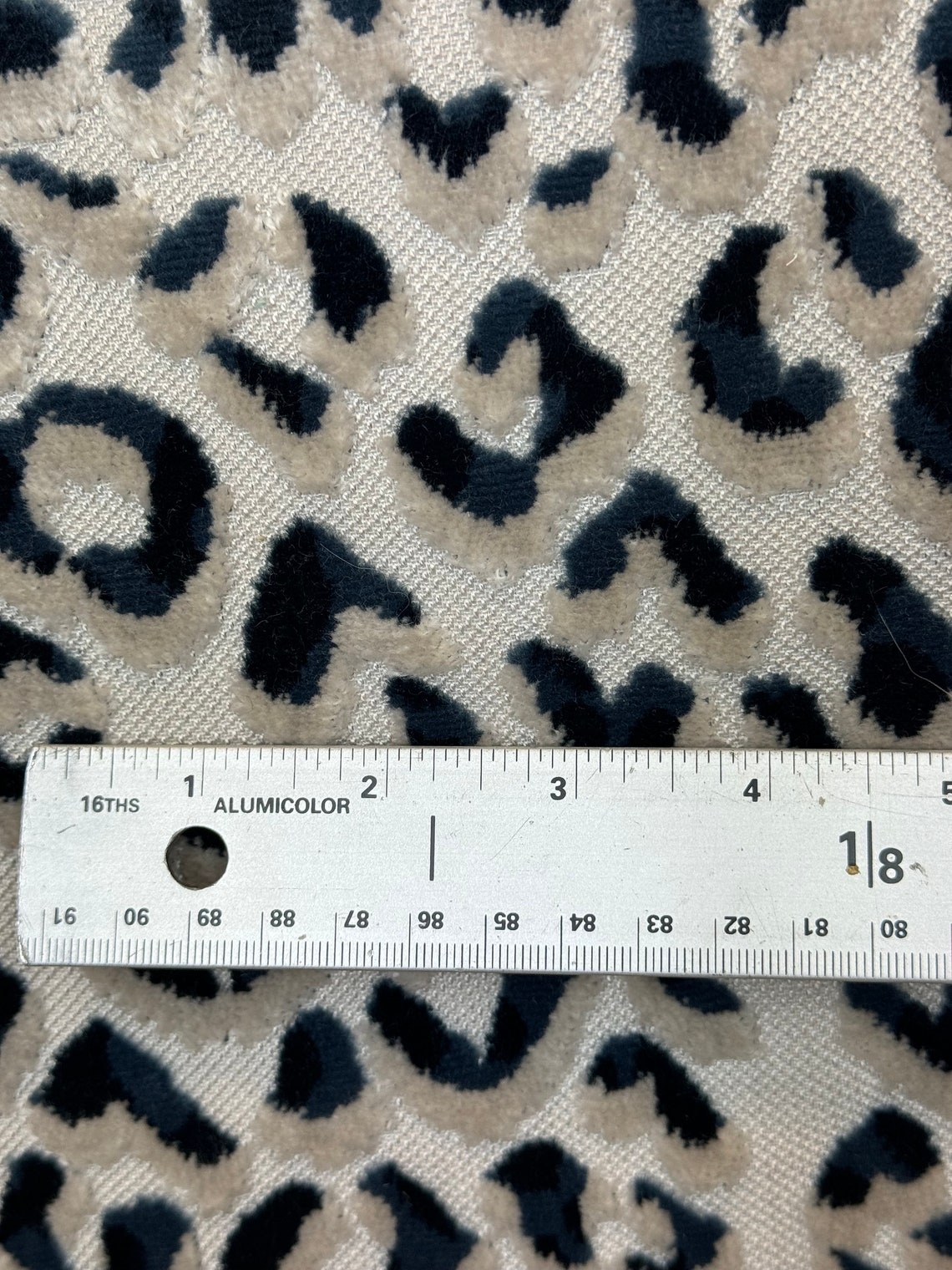 Ocelot Azul - Navy - Cream - Animal Print - Cheetah Print - Cut Velvet ...