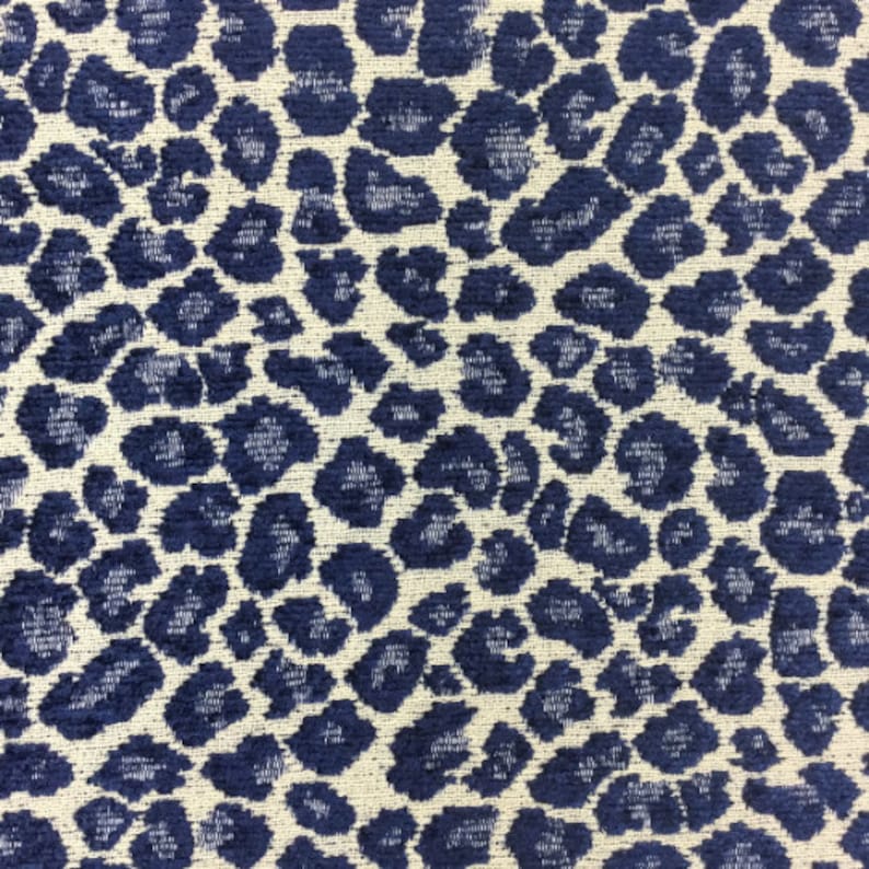 Navy Cheetah Leopard Animal Print Upholstery Fabric - Etsy
