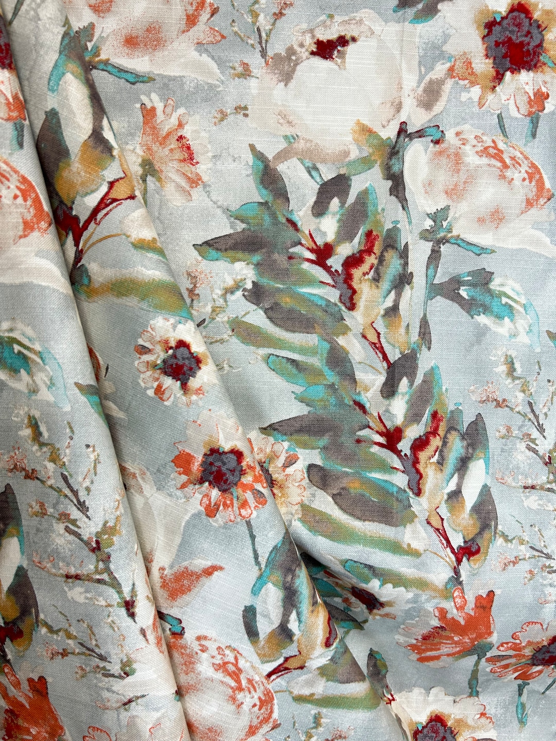 Kelly Ripa Fabric Marine Shell - Floral - Traditional - Aqua - Home ...