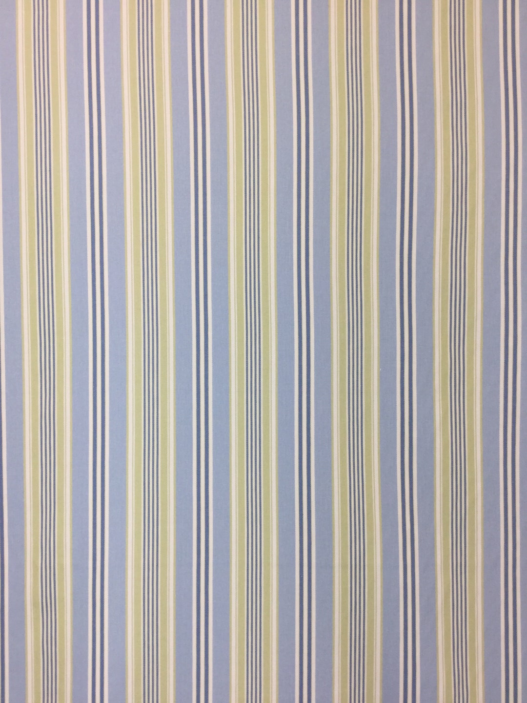 Chartreuse and Light Blue Stripe - Upholstery Fabric by the Yard - Etsy