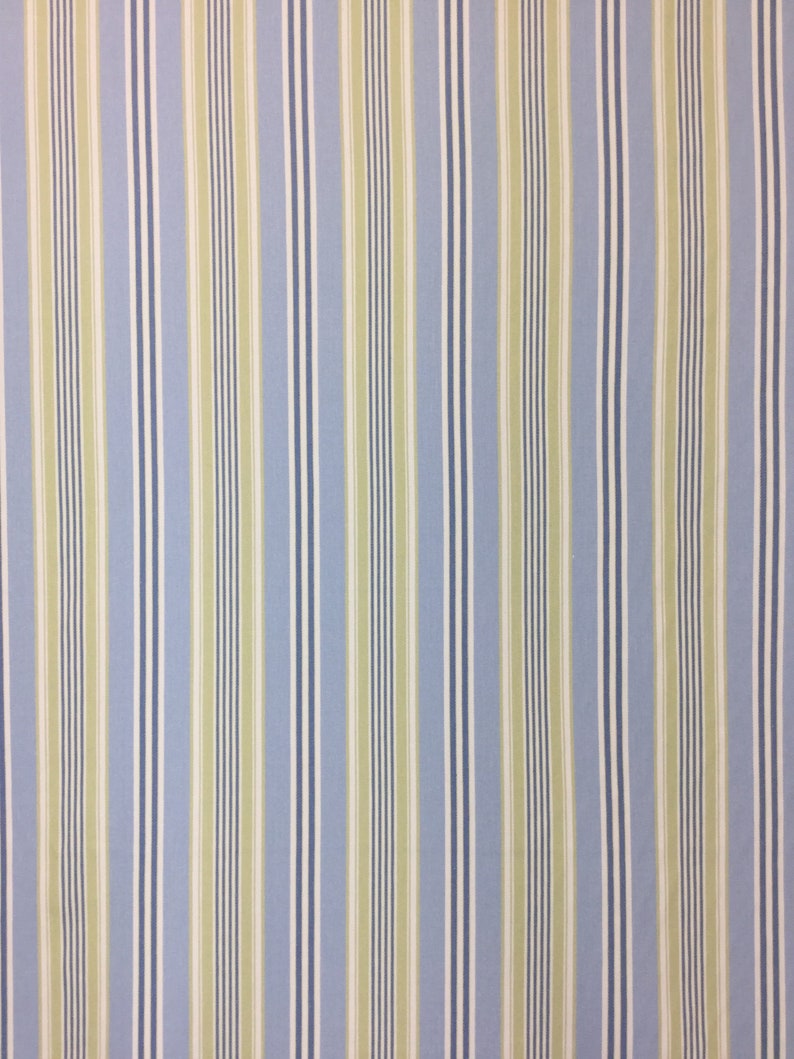 Chartreuse and Light Blue Stripe - Upholstery Fabric by the Yard - Etsy