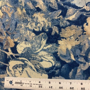 Oaklands Midnight Blue Floral - Blue Floral Fabric - Large Scale Floral ...