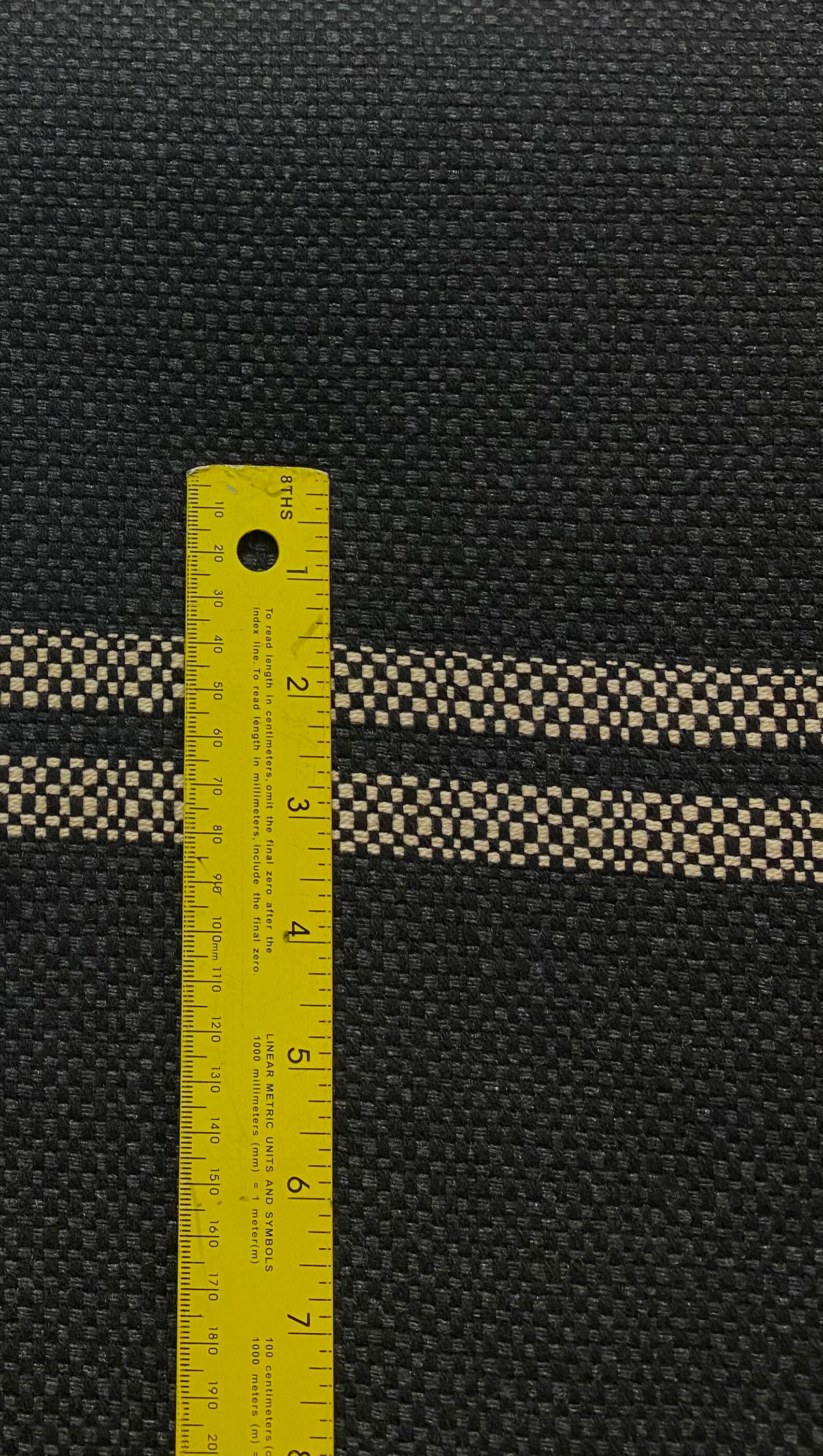 Modern Checkerboard Stripe Black White Heavy Woven - Etsy