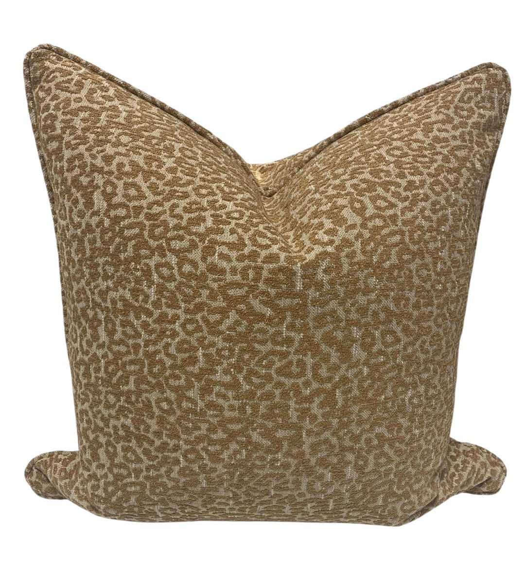 Neutral/beige Cheetah Print Pillow Cover - Self Welt - Animal Print ...
