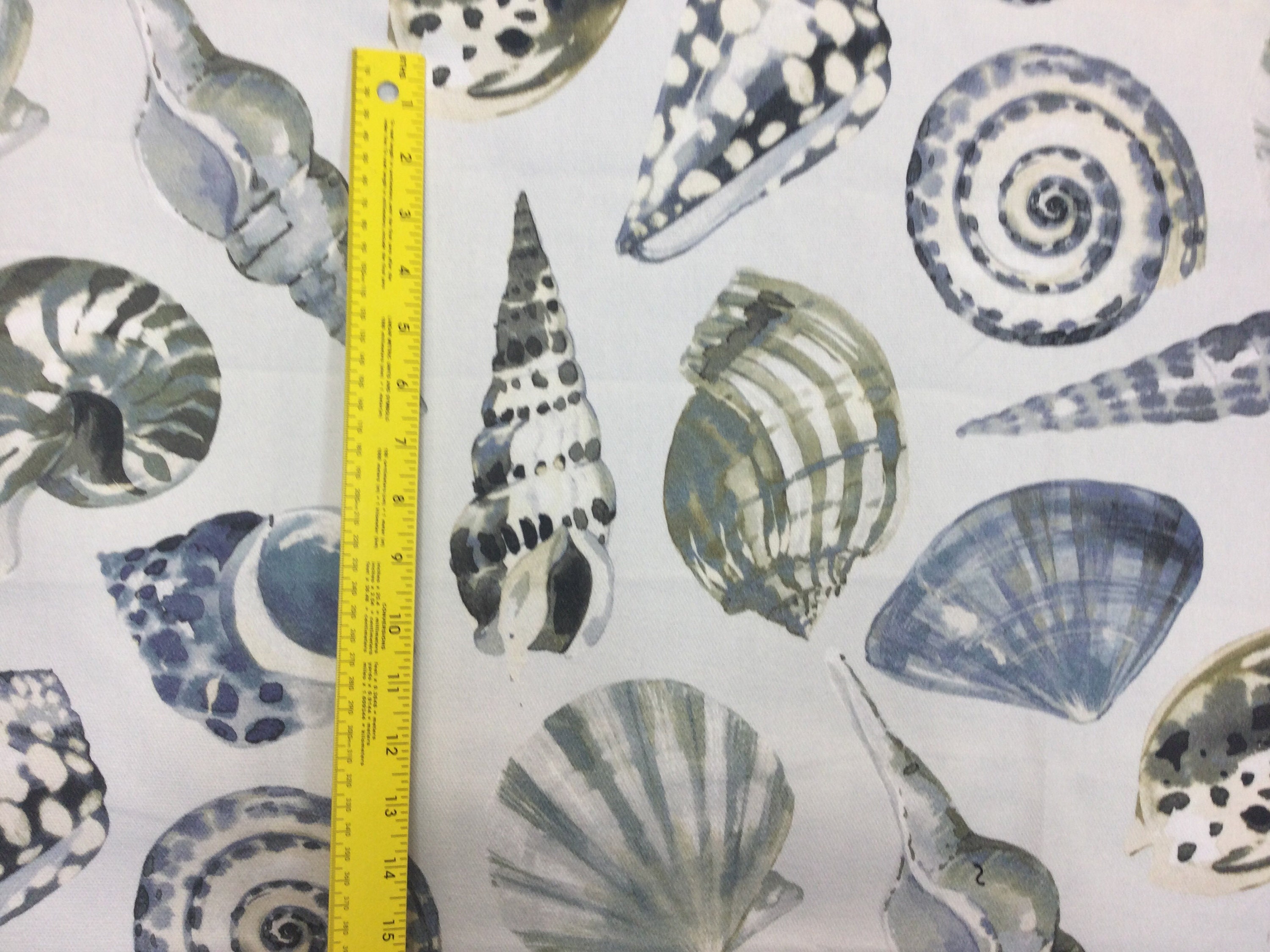 Aruba Delft - Persea- Coastal Fabric - Seashell Motif - Novelty Fabric ...
