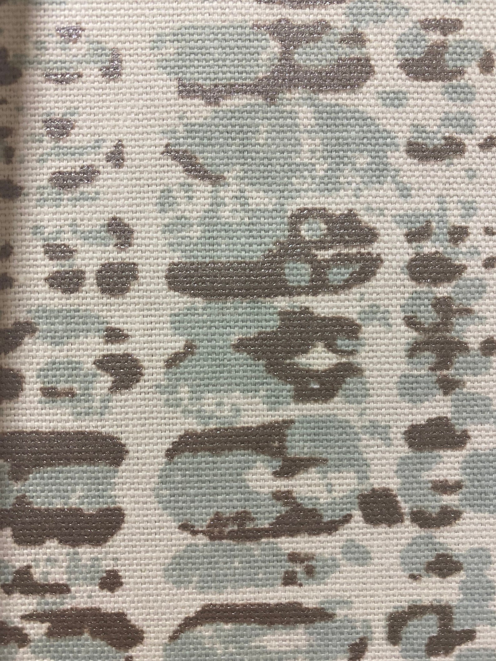 Powder Blue and Silver Metallic Water Drops - Unique Fabric - Home ...